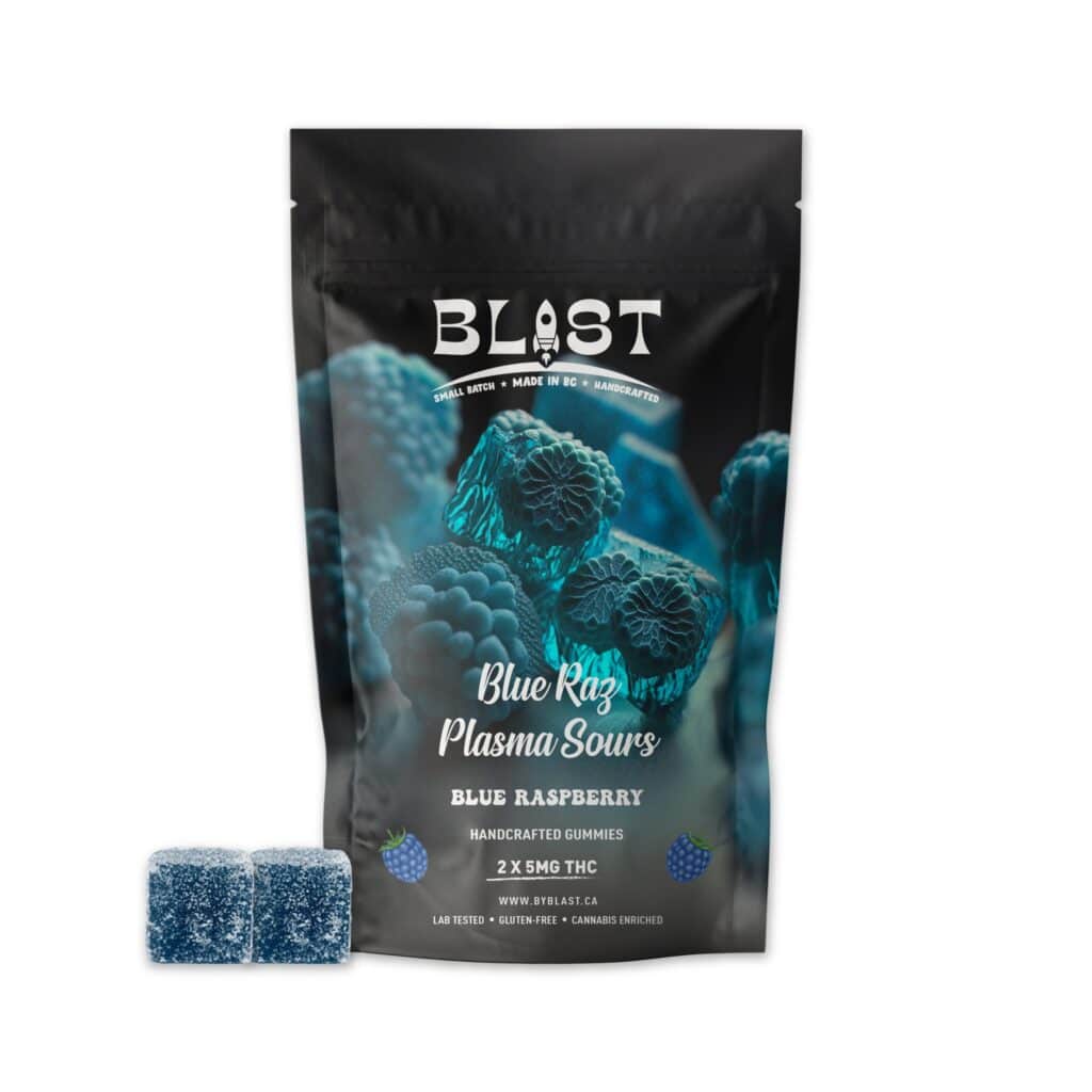 Blue Raz Plasma Sours Gummy by BLAST | Mendo